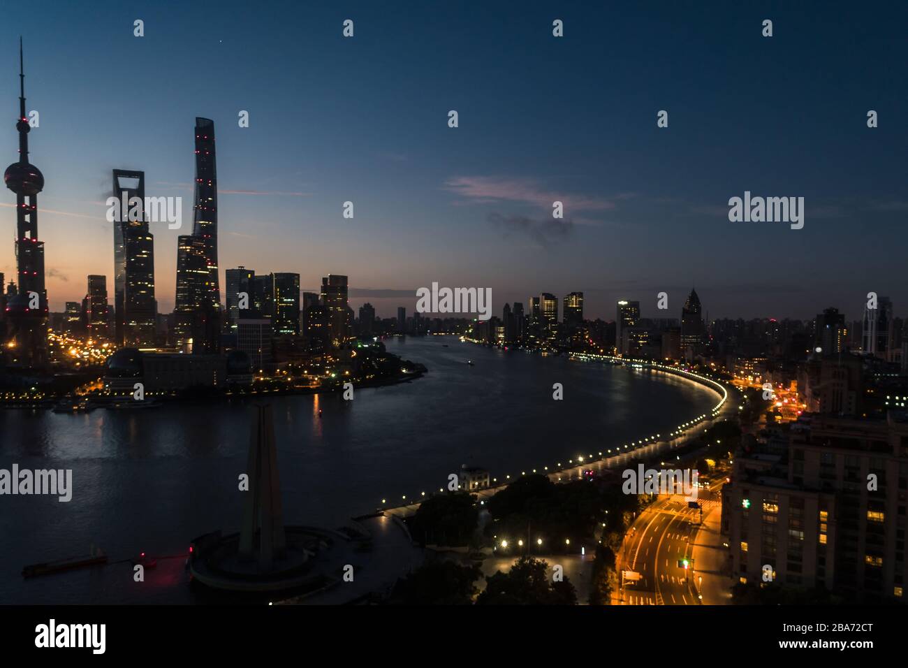 Aerial view over The Bund, Shanghai Stock Photo - Alamy