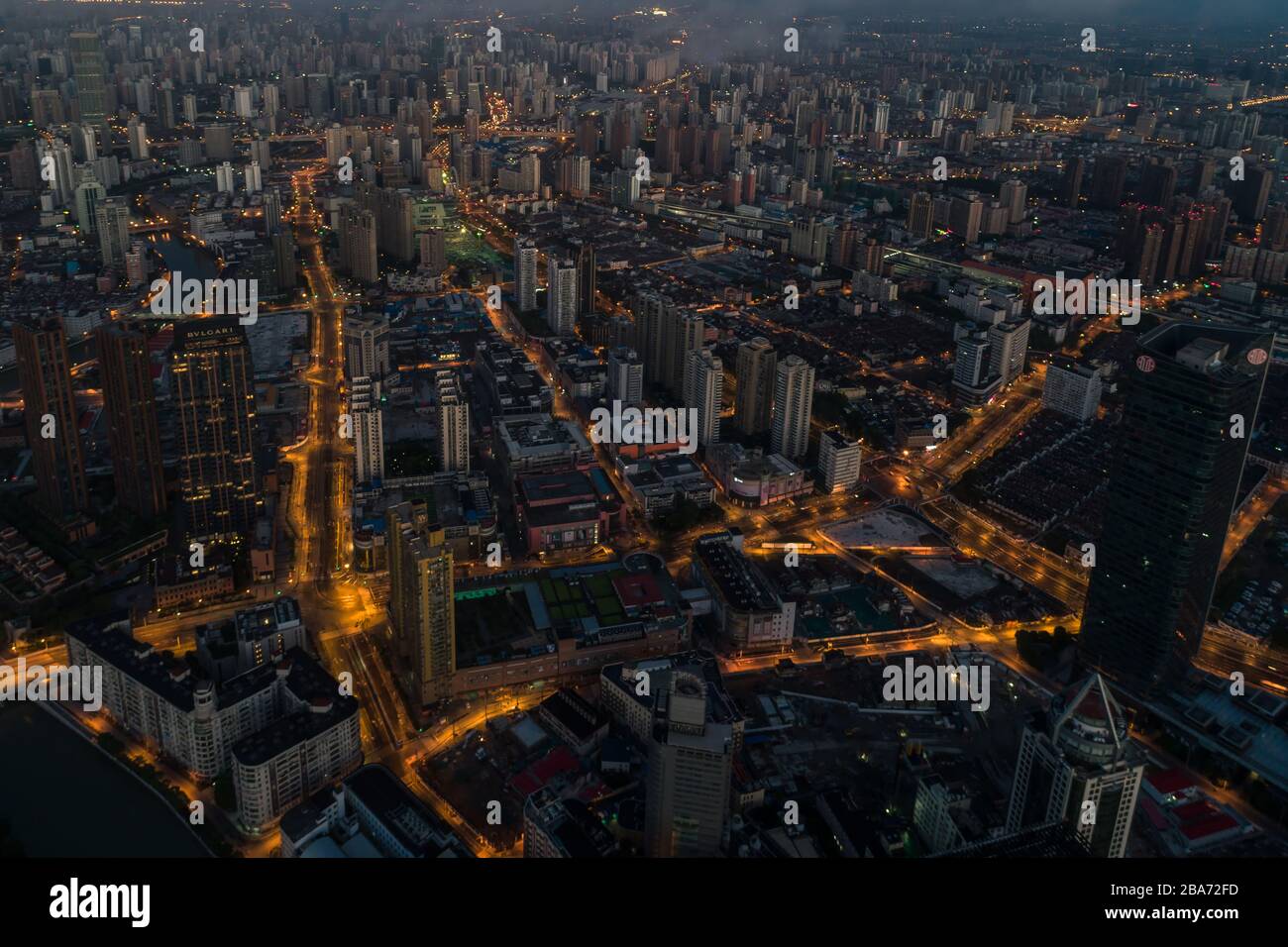 Aerial view over The Bund, Shanghai Stock Photo - Alamy