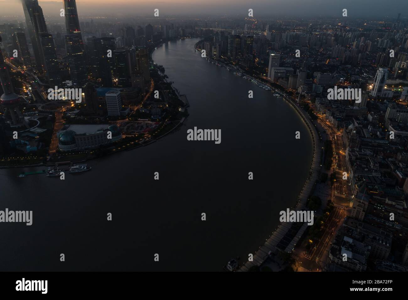 Aerial view over The Bund, Shanghai Stock Photo - Alamy