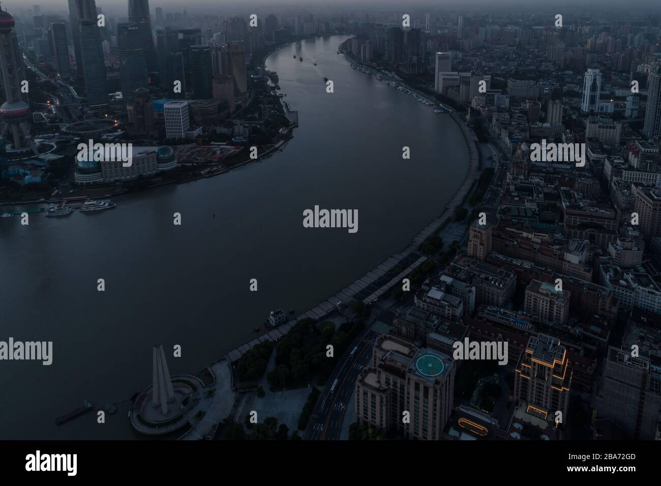 Aerial view over The Bund, Shanghai Stock Photo - Alamy