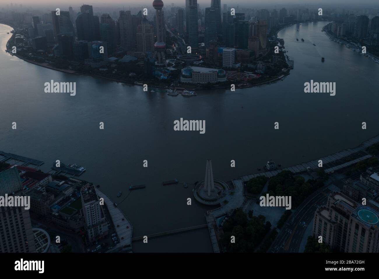 Aerial view over The Bund, Shanghai Stock Photo - Alamy