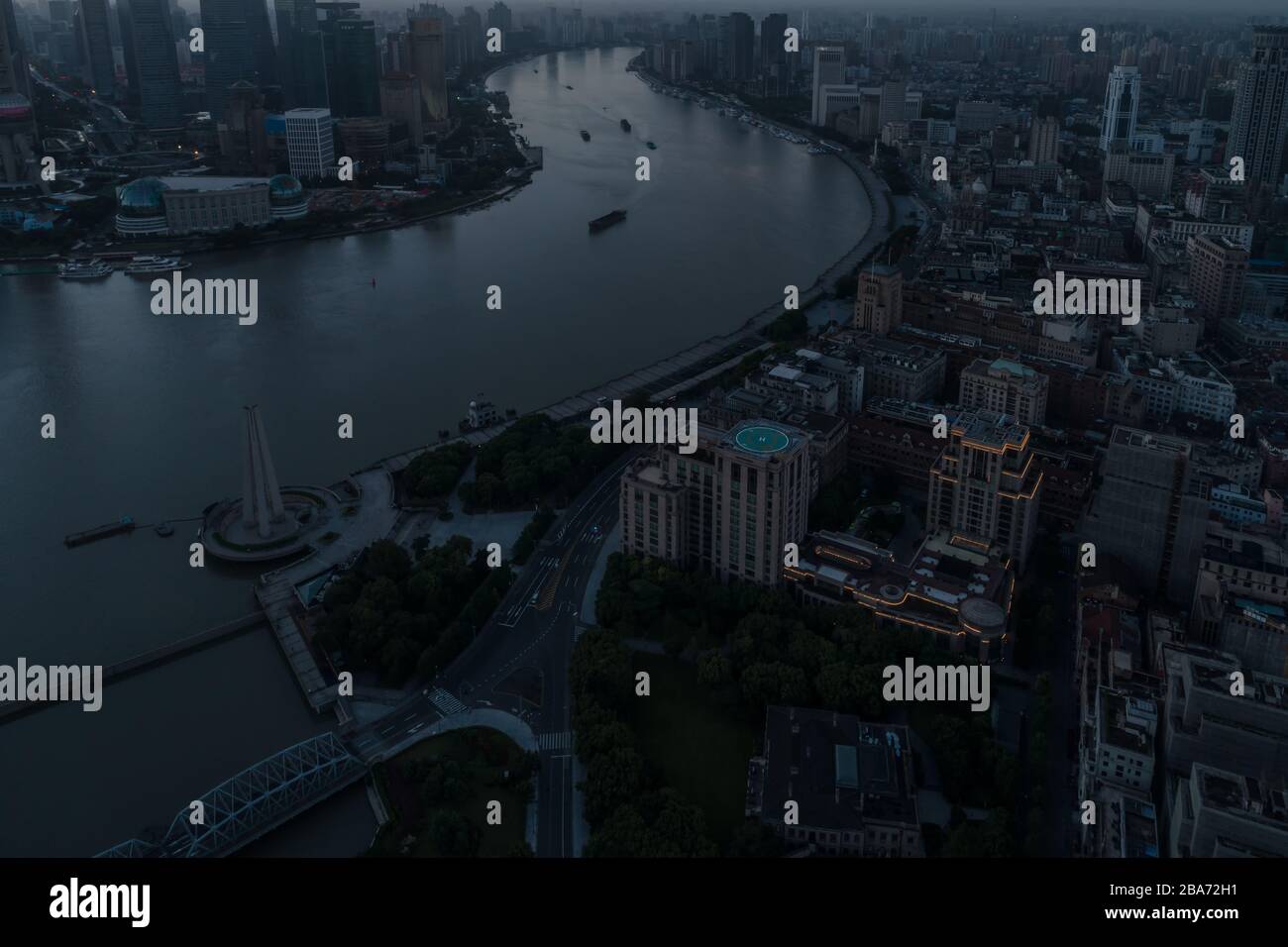 Aerial view over The Bund, Shanghai Stock Photo - Alamy