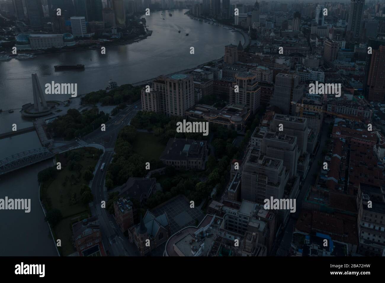 Aerial view over The Bund, Shanghai Stock Photo - Alamy