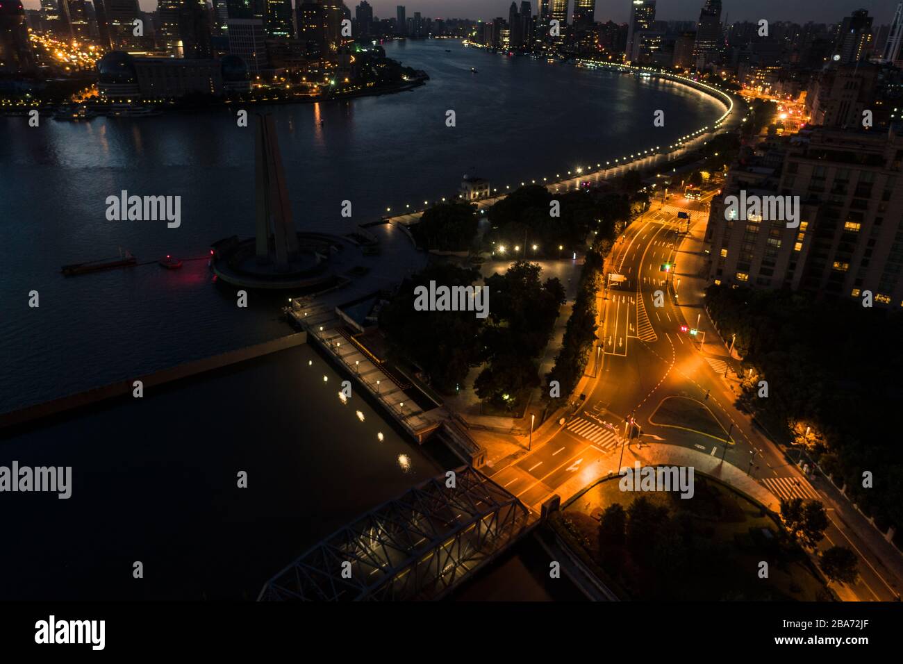 Aerial view over The Bund, Shanghai Stock Photo - Alamy