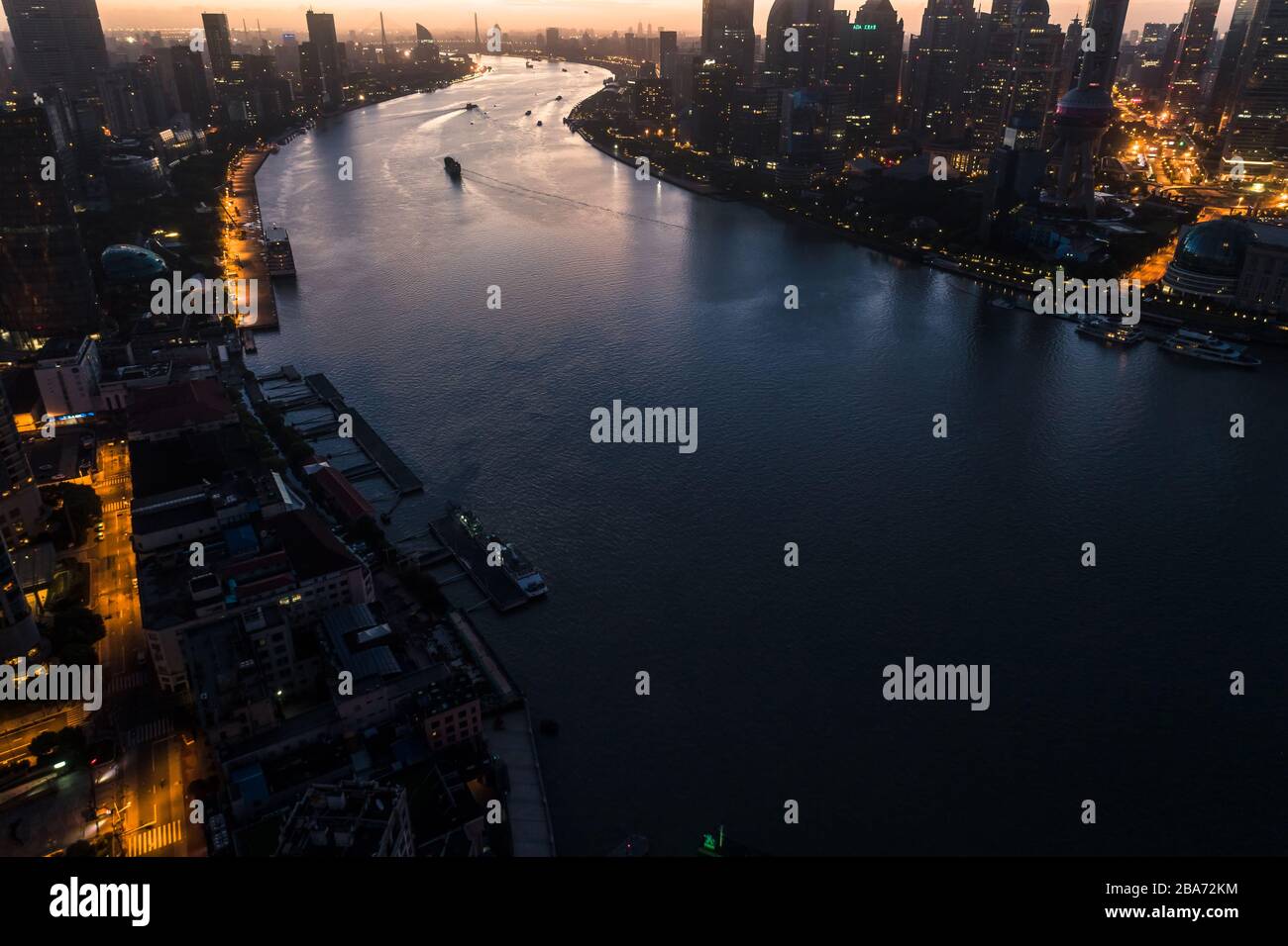 Aerial view over The Bund, Shanghai Stock Photo - Alamy