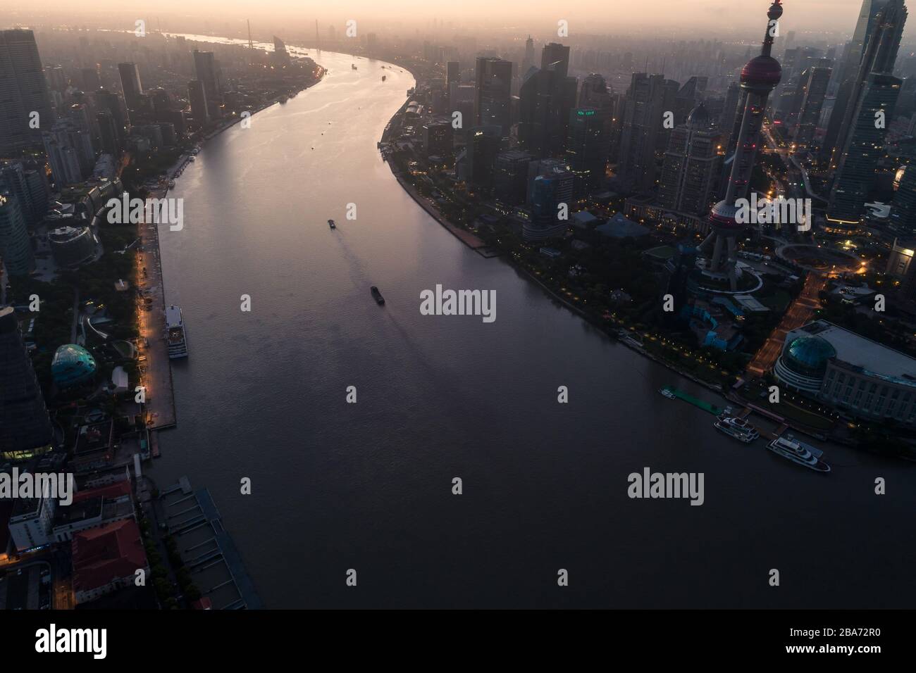 Aerial view over The Bund, Shanghai Stock Photo - Alamy