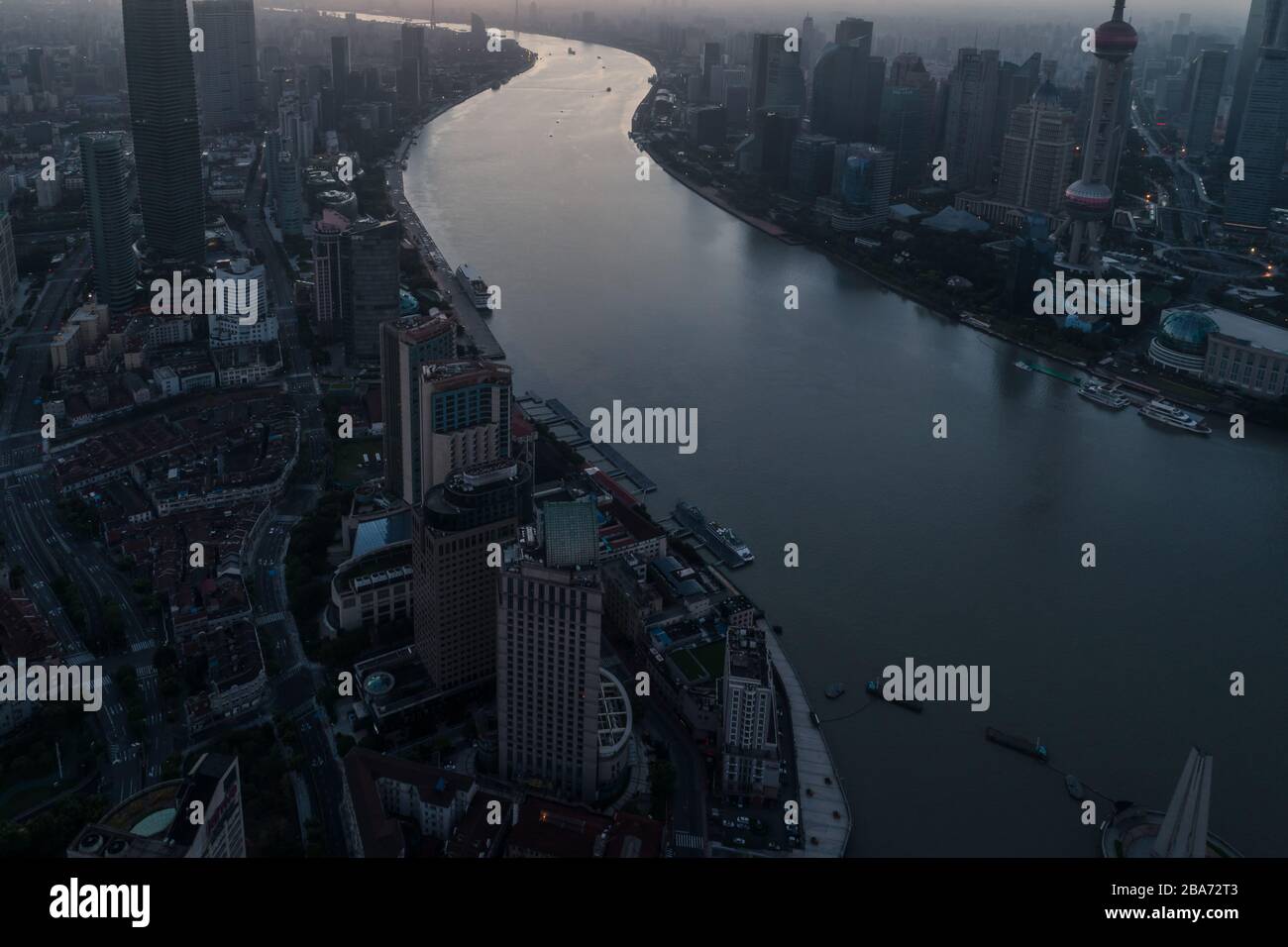 Aerial view over The Bund, Shanghai Stock Photo - Alamy