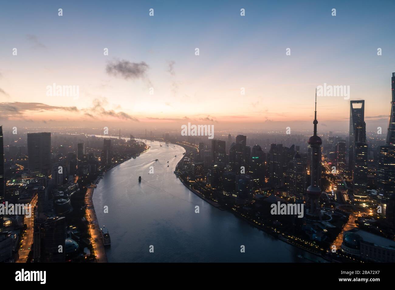 Aerial view over The Bund, Shanghai Stock Photo - Alamy
