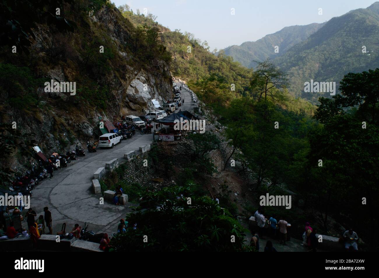 The view of mountain and population who is going to trek and destroy ...