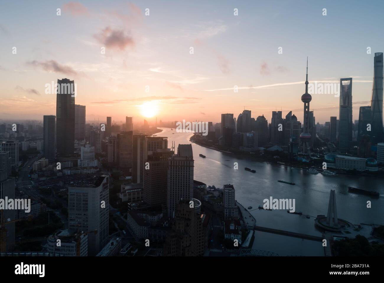 Aerial view over The Bund, Shanghai Stock Photo - Alamy