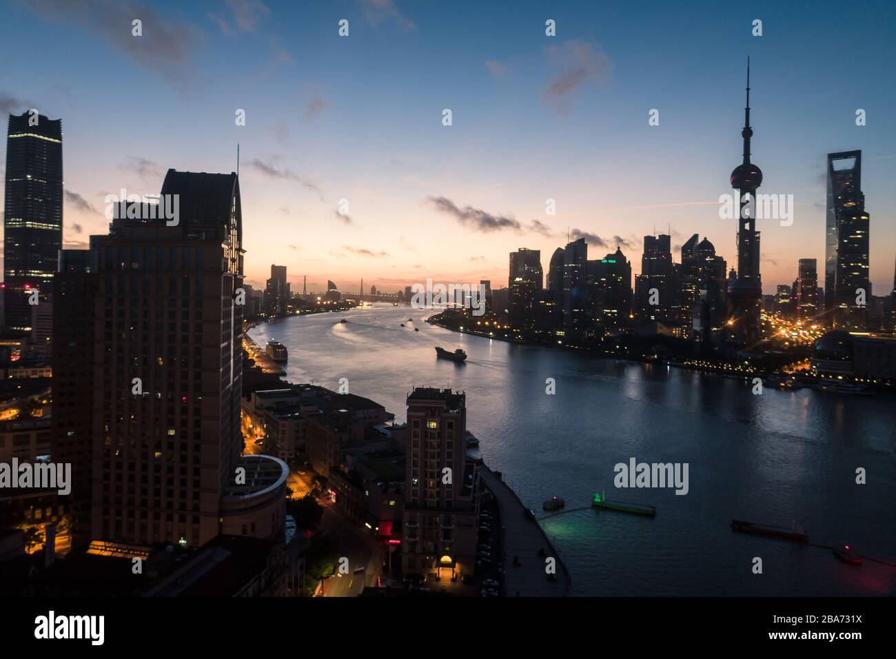 Aerial view over The Bund, Shanghai Stock Photo - Alamy