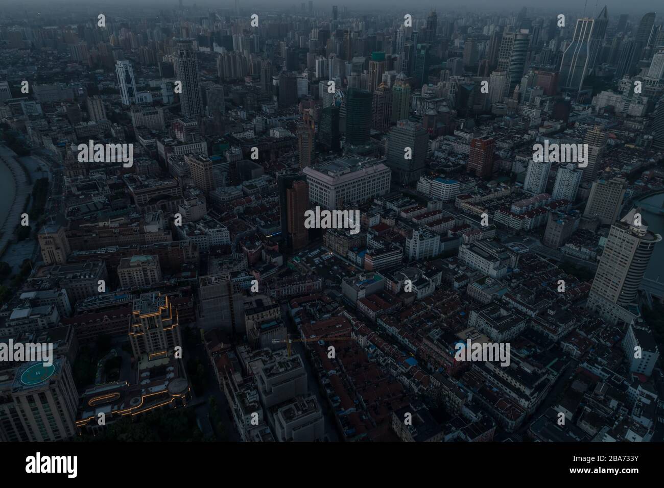 Aerial view over The Bund, Shanghai Stock Photo - Alamy