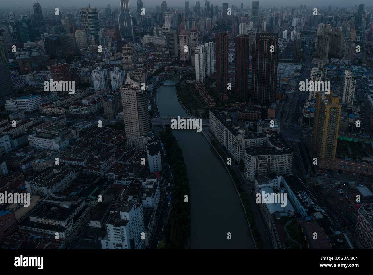 Aerial view over The Bund, Shanghai Stock Photo - Alamy