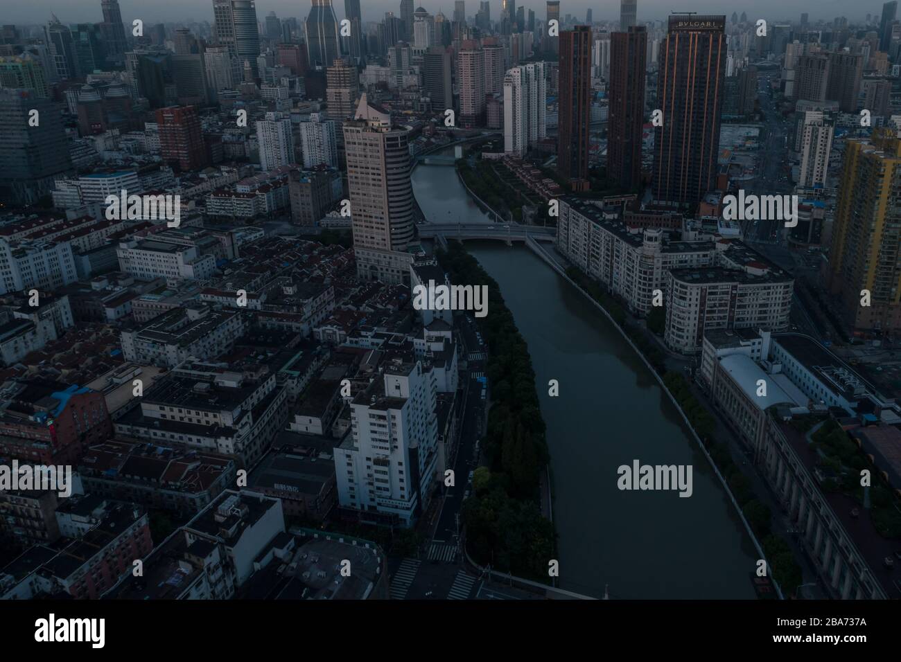 Aerial view over The Bund, Shanghai Stock Photo - Alamy