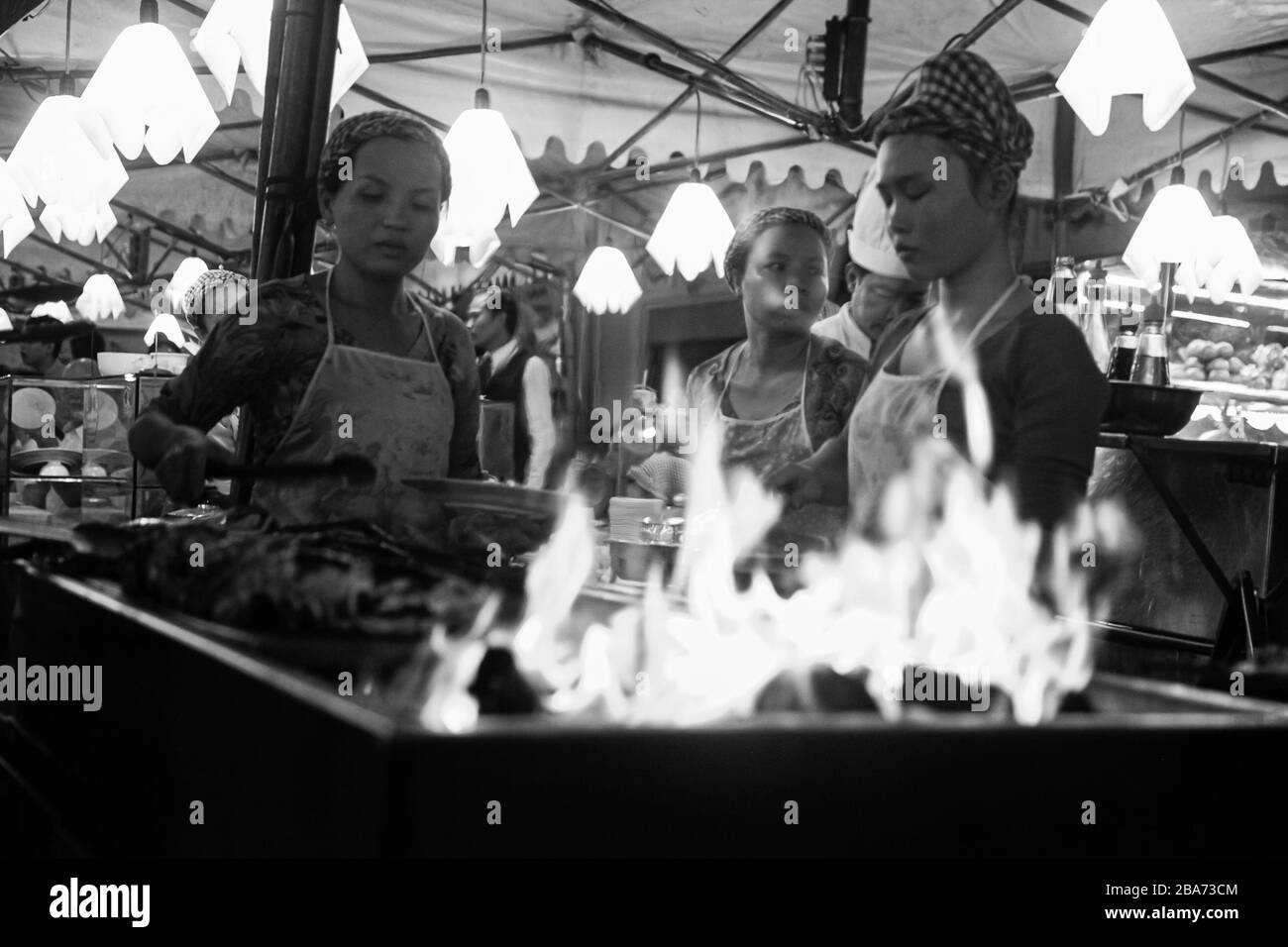 Cooking on holiday Black and White Stock Photos & Images - Alamy