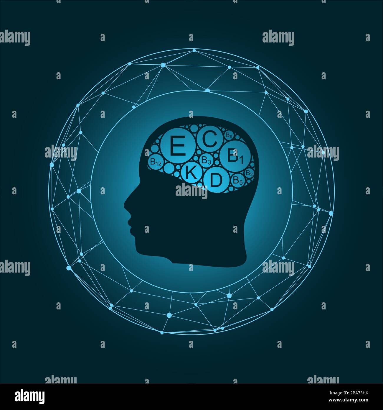 Brain health food nutrition Stock Vector Images - Alamy