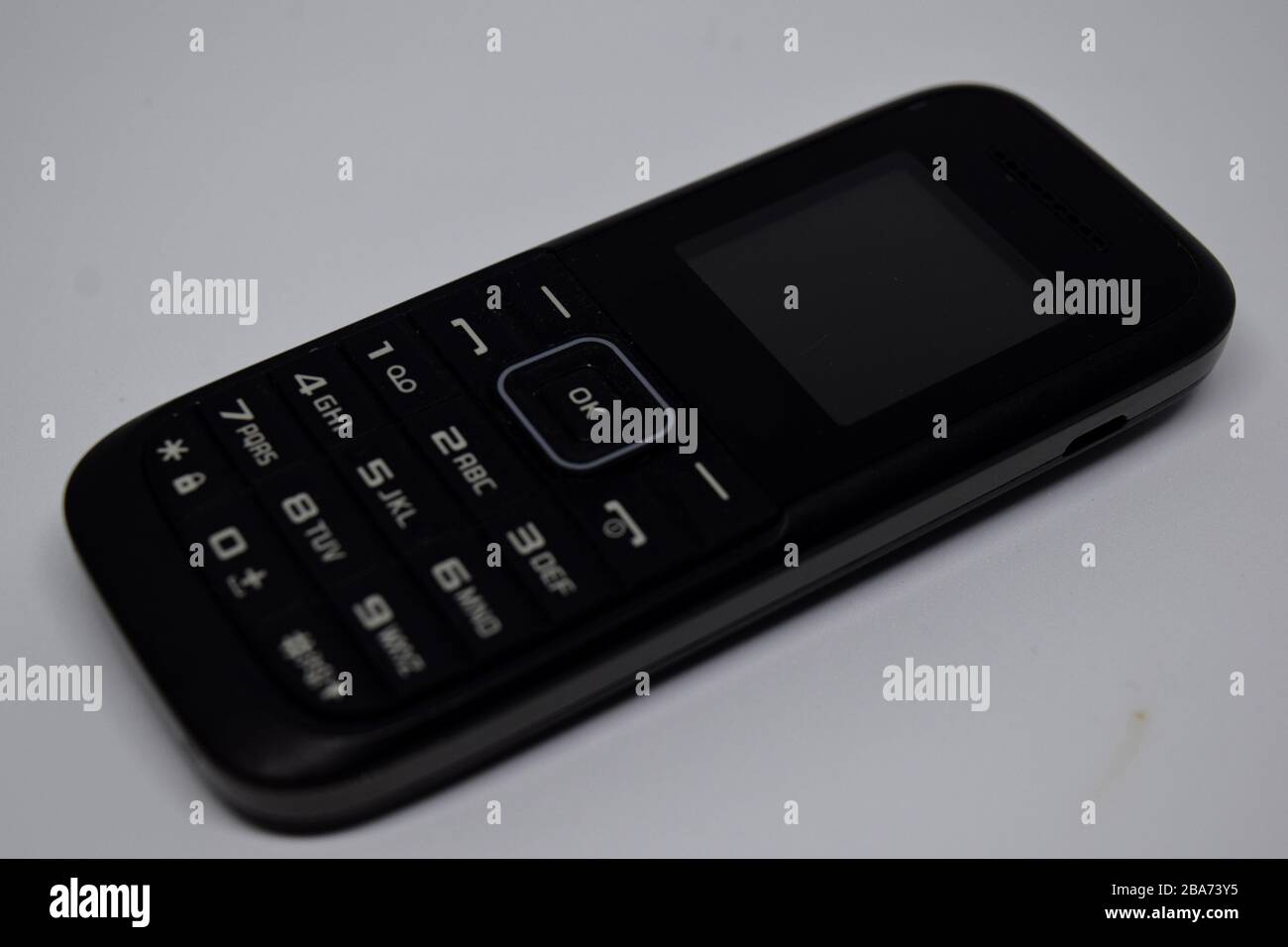 Close up old handphone isolated on White Background Stock Photo - Alamy