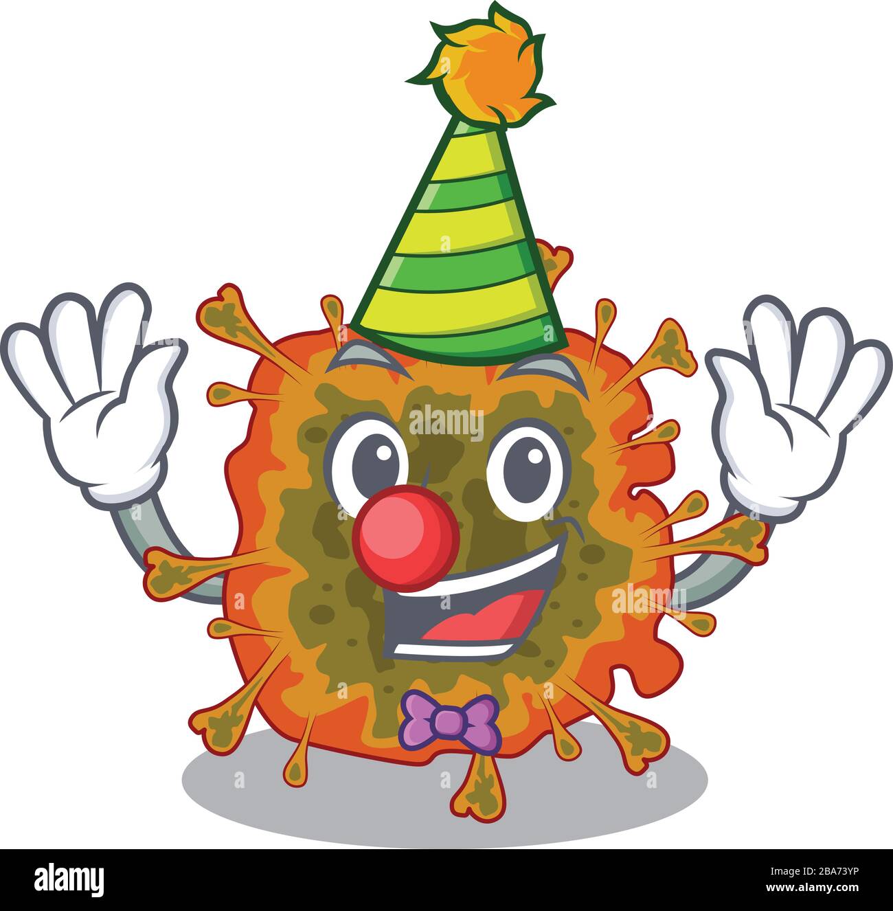 Cute and Funny Clown duvinacovirus cartoon character mascot style Stock ...