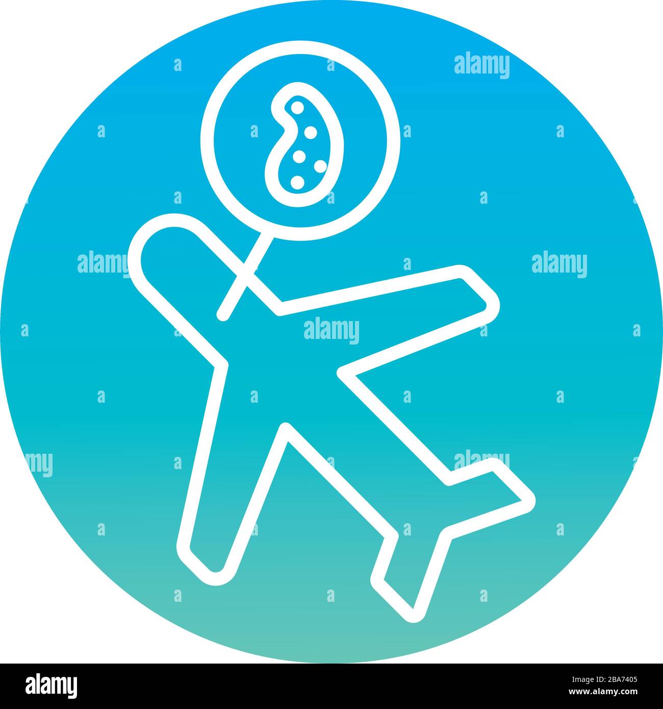 airplane flying with infected cell covid19 block icon Stock Vector ...