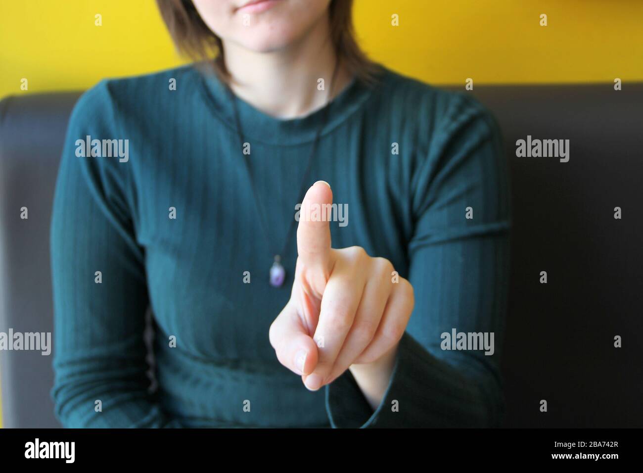 Hand finger points hi-res stock photography and images - Alamy