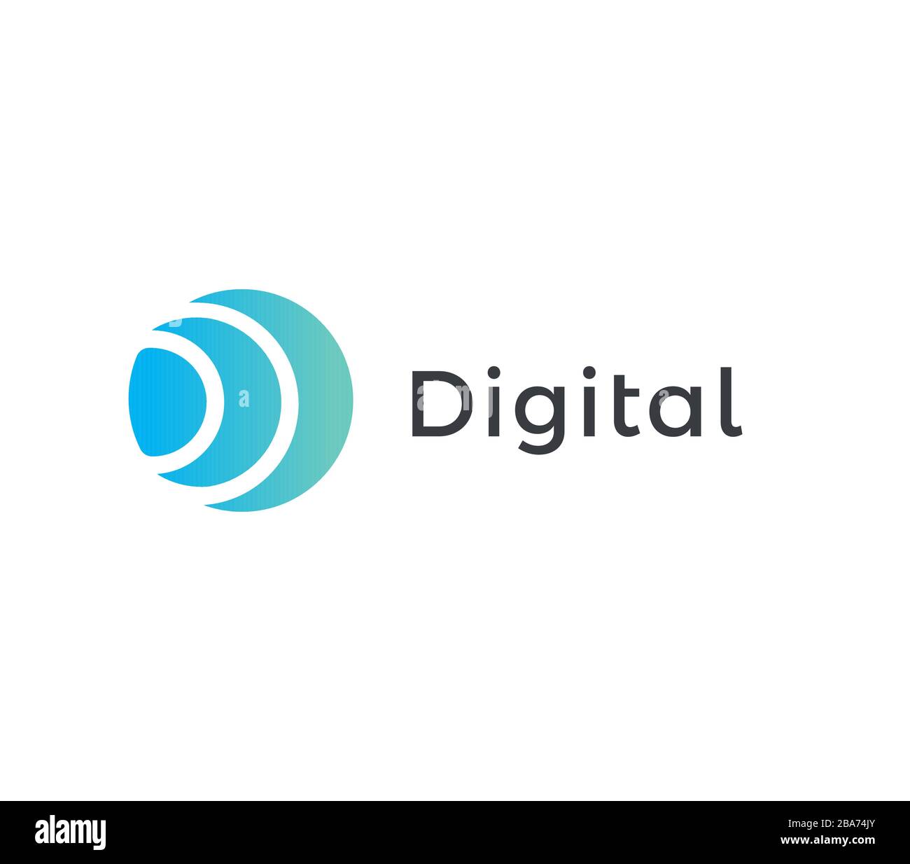 Abstract waves icon, blue radio waves. Moon phases logo template, arc ...