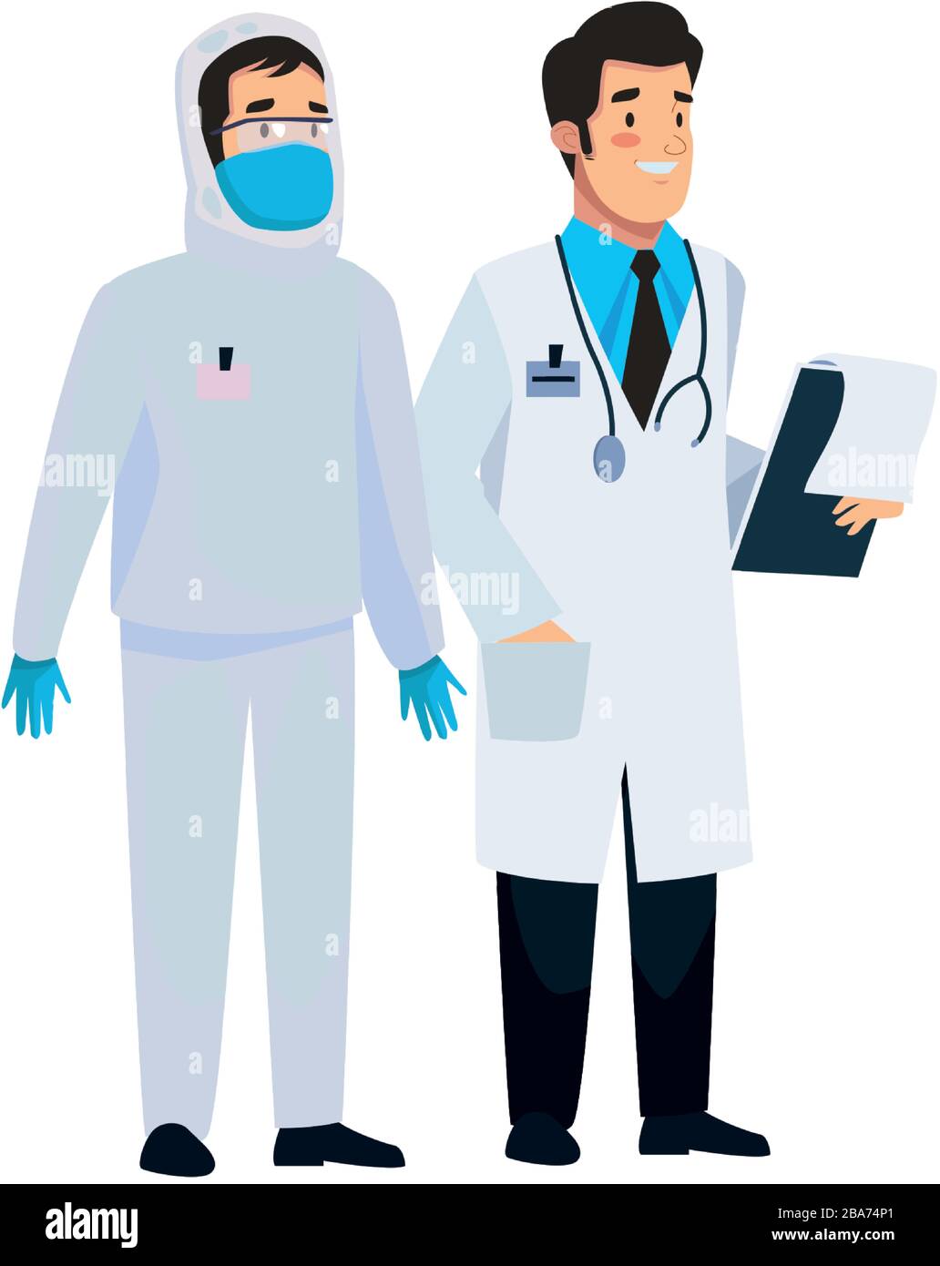 biohazard cleaning person and doctor characters Stock Vector Image ...