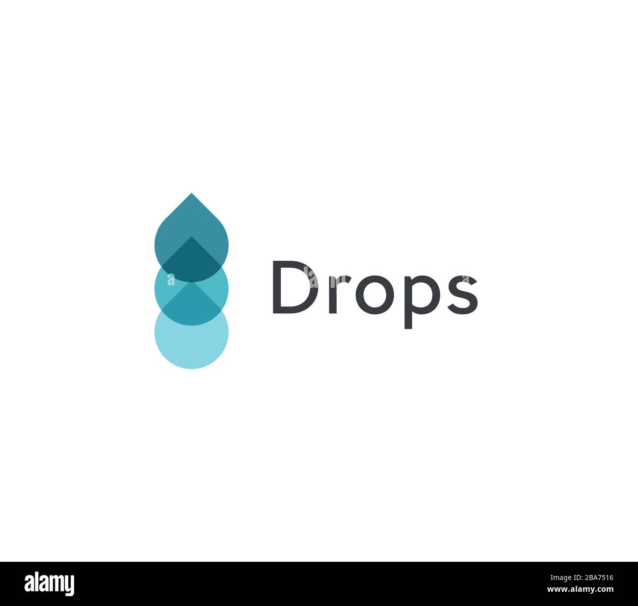 Drops icon, blue water flow from drops. Concept logotype design for ...