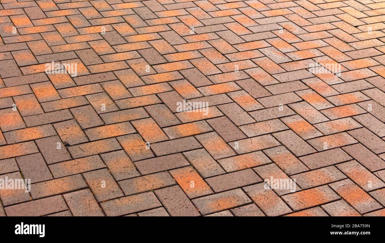 Red, gorgeous, rectangular ceramic clinker tile for patio or sidewalk ...