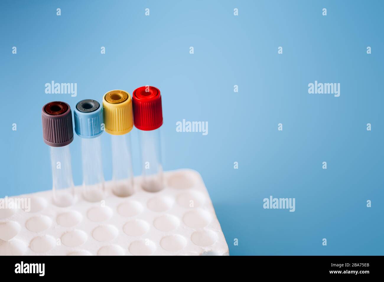 empty test tubes in a tray Stock Photo - Alamy