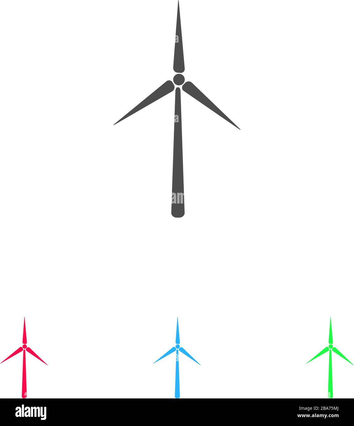 Windmill icon flat. Color pictogram on white background. Vector ...