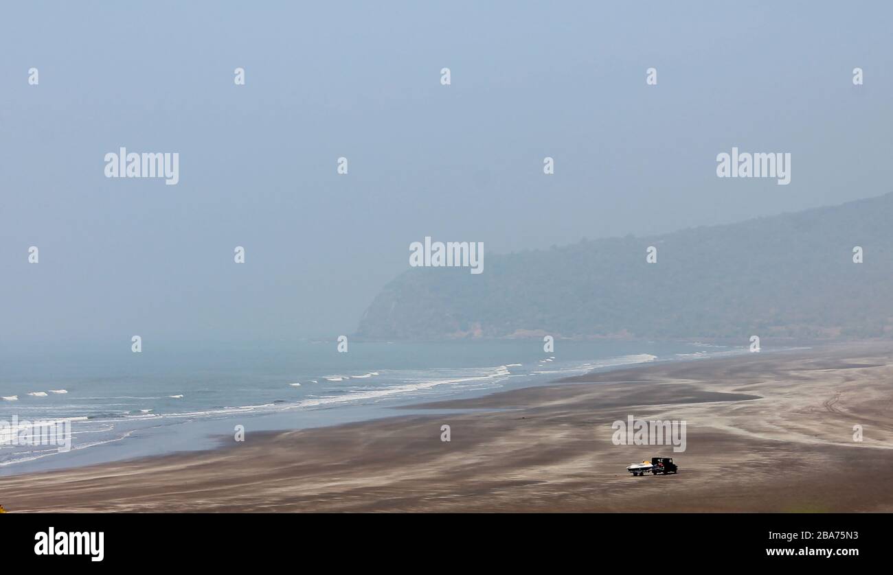 Hazy view seaside cliffs distant hi-res stock photography and images ...