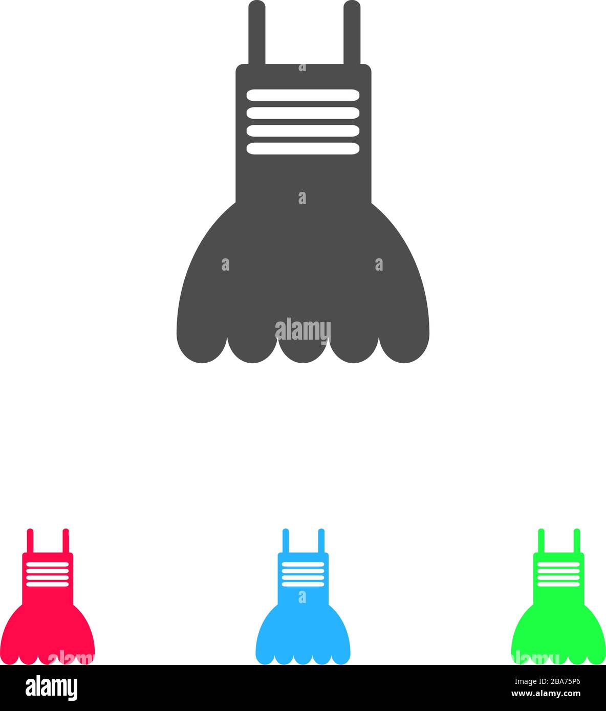 Dress icon flat. Color pictogram on white background. Vector ...