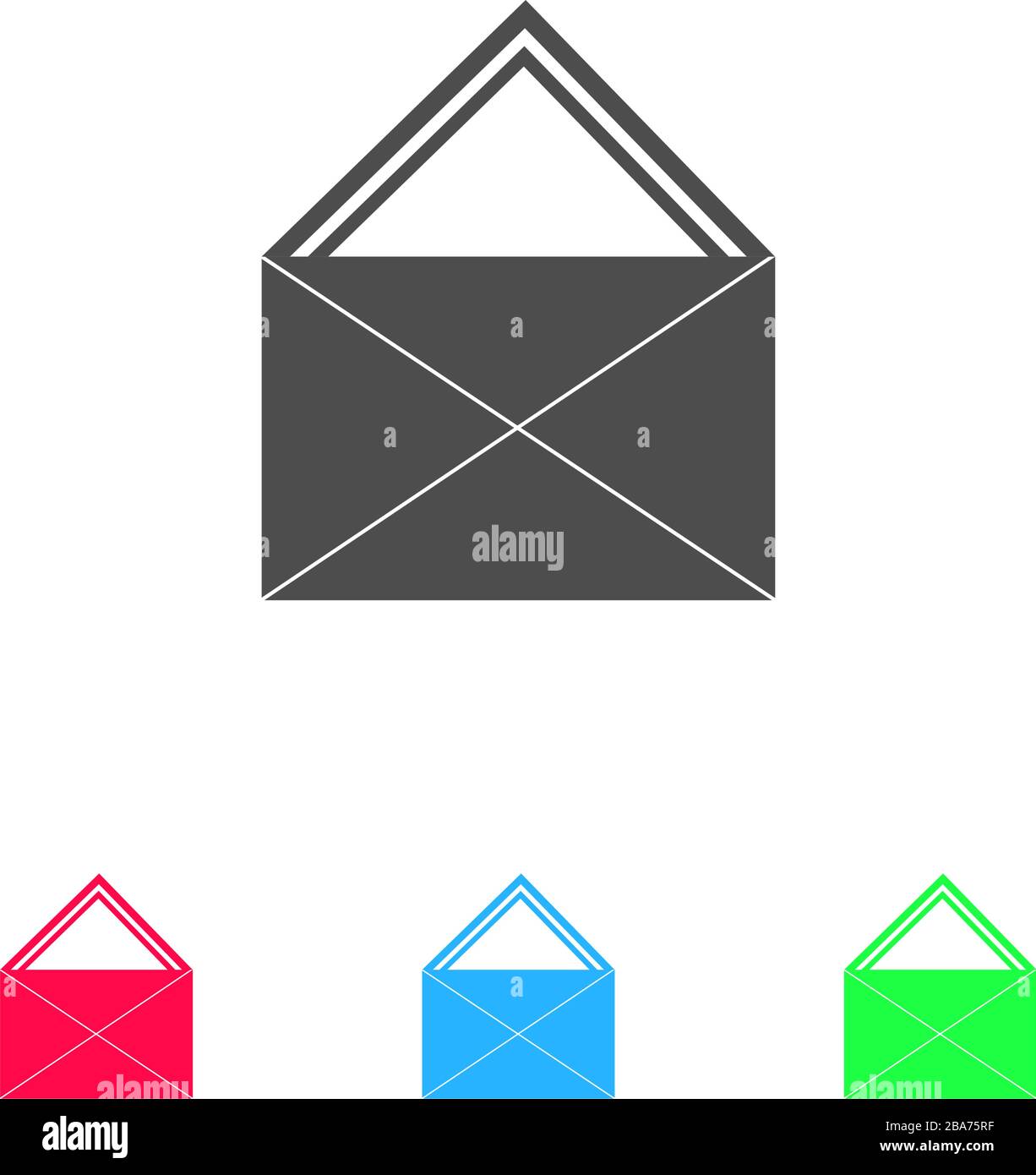 Mail icon flat. Color pictogram on white background. Vector ...