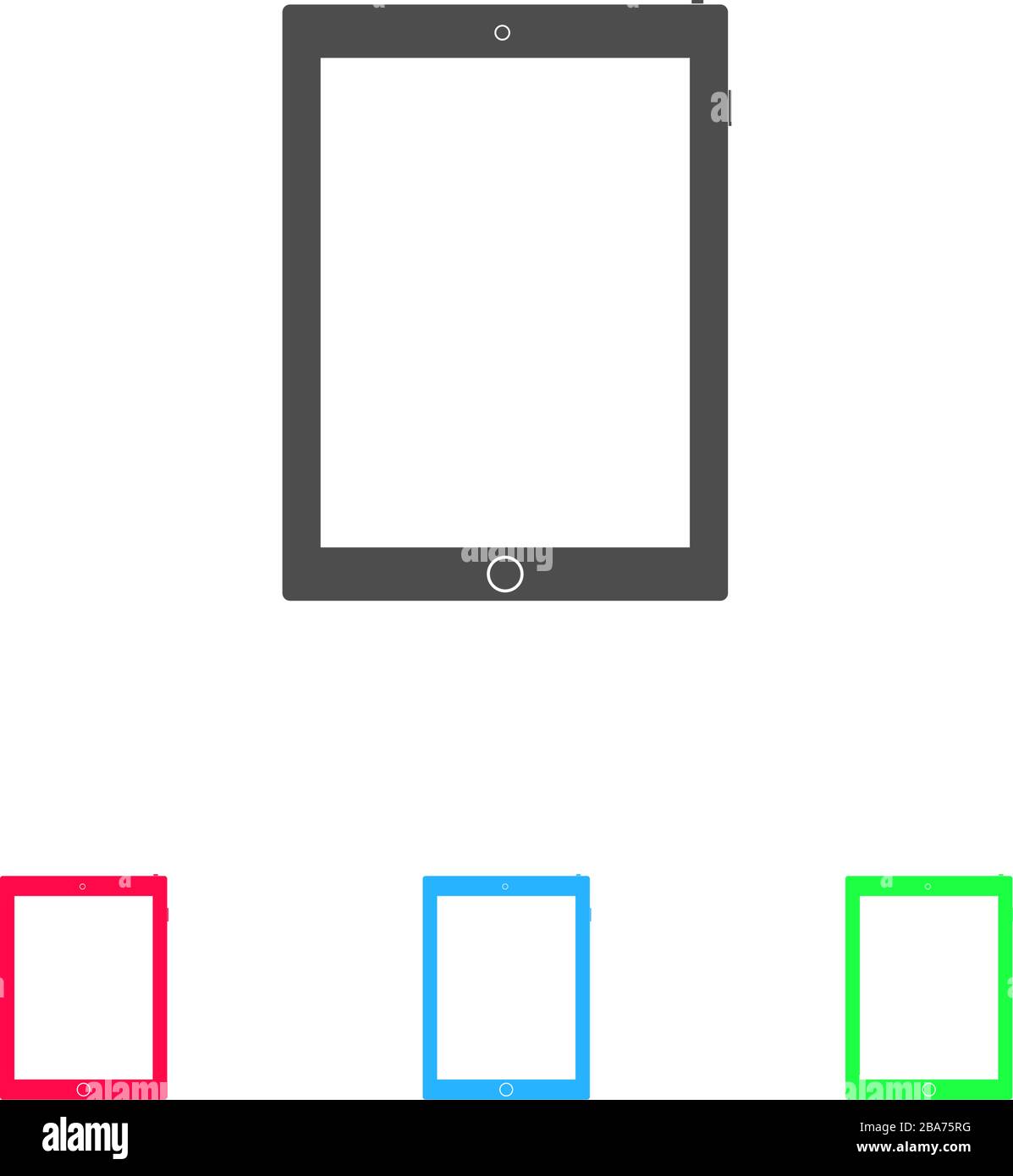 Tablet icon flat. Color pictogram on white background. Vector ...