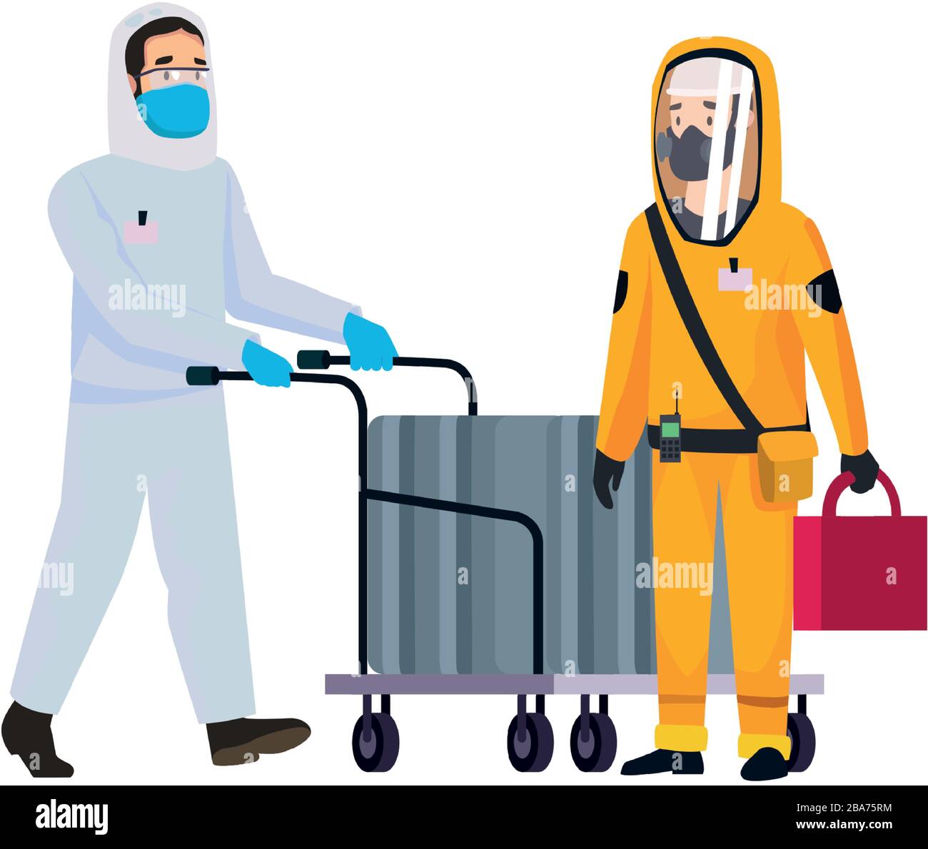 biohazard cleaning persons with special suits characters Stock Vector ...