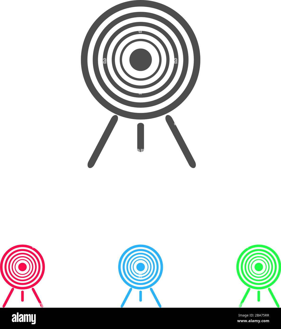 Target icon flat. Color pictogram on white background. Vector ...
