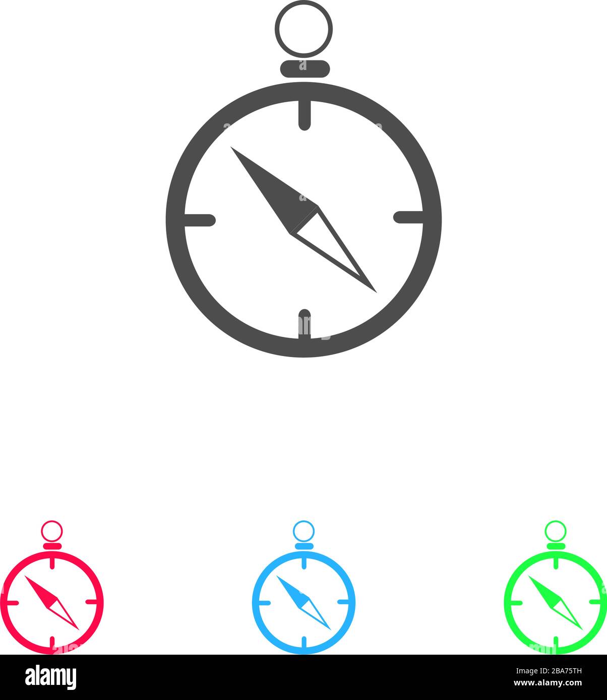 Compass icon flat. Color pictogram on white background. Vector ...