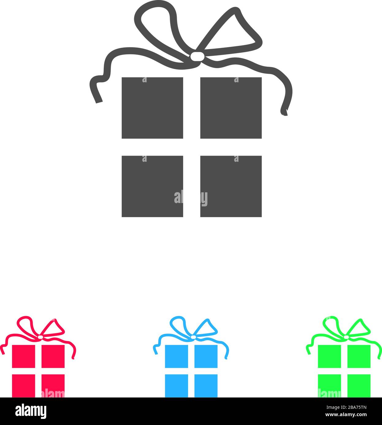 Gift icon flat. Color pictogram on white background. Vector ...