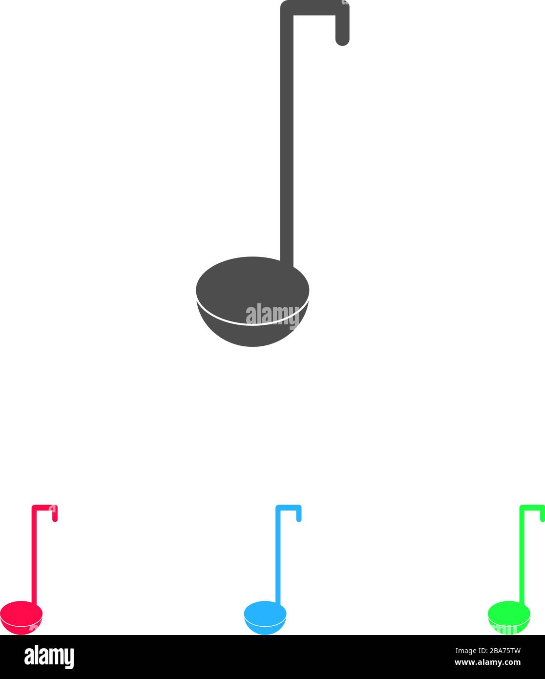 Ladle spoon icon flat. Color pictogram on white background. Vector ...