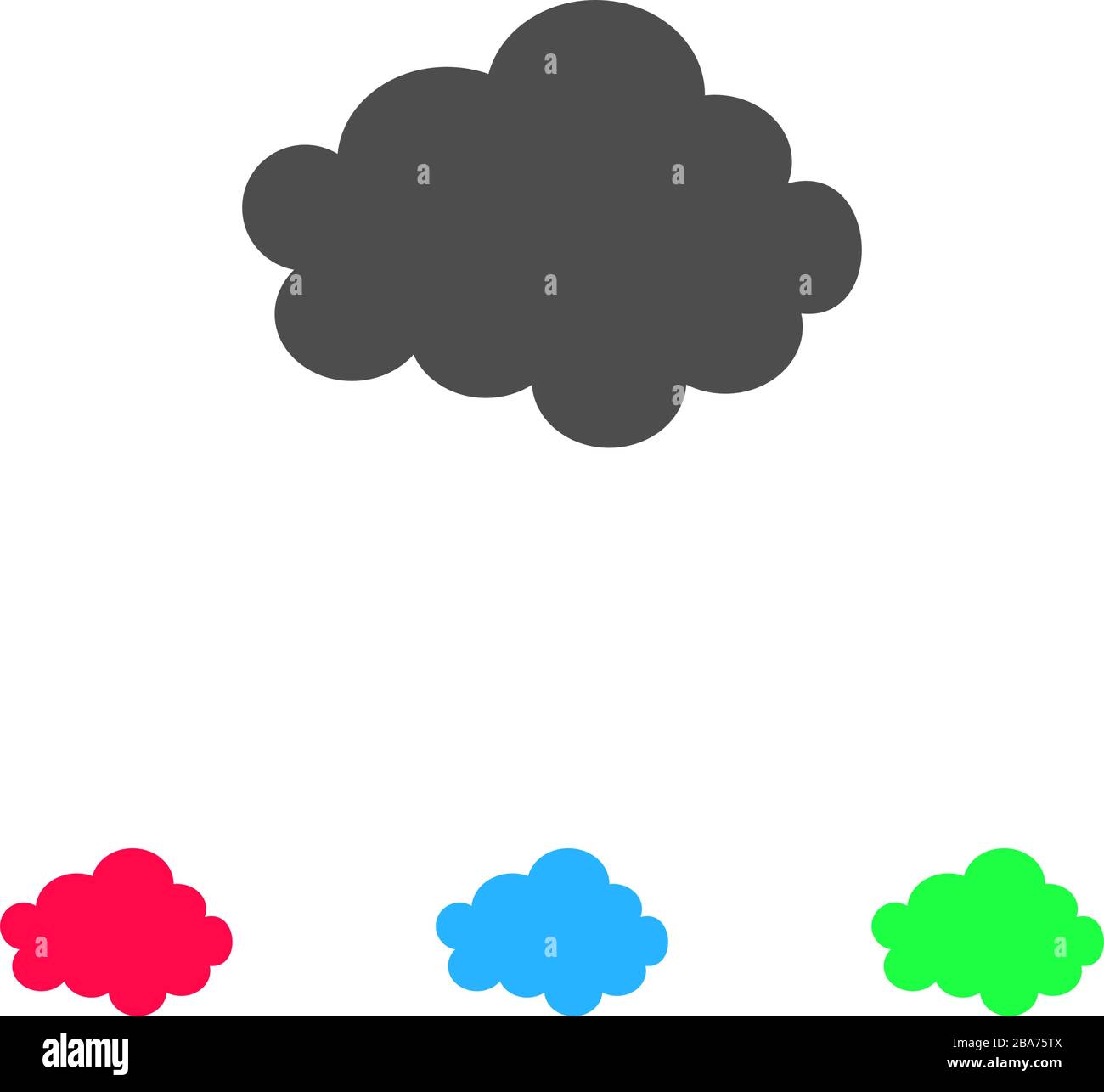 Cloud icon flat. Color pictogram on white background. Vector ...