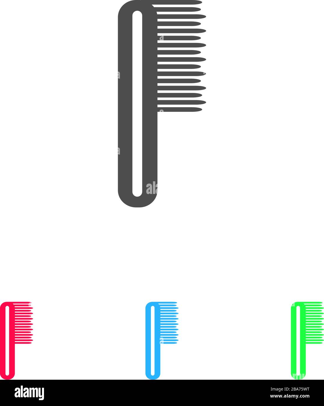 Comb icon flat. Color pictogram on white background. Vector ...