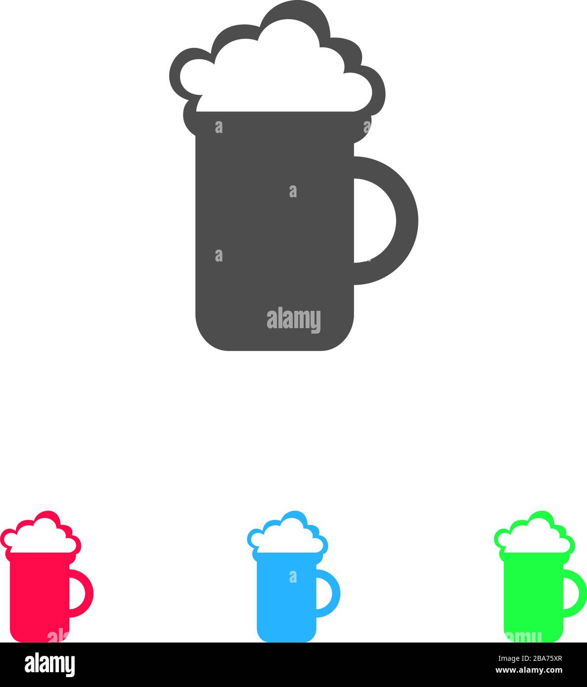 Beer icon flat. Color pictogram on white background. Vector ...