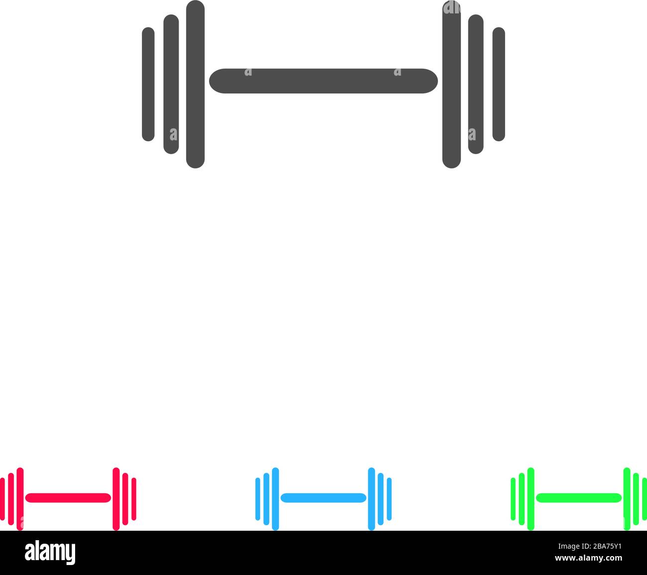 Barbell icon flat. Color pictogram on white background. Vector ...