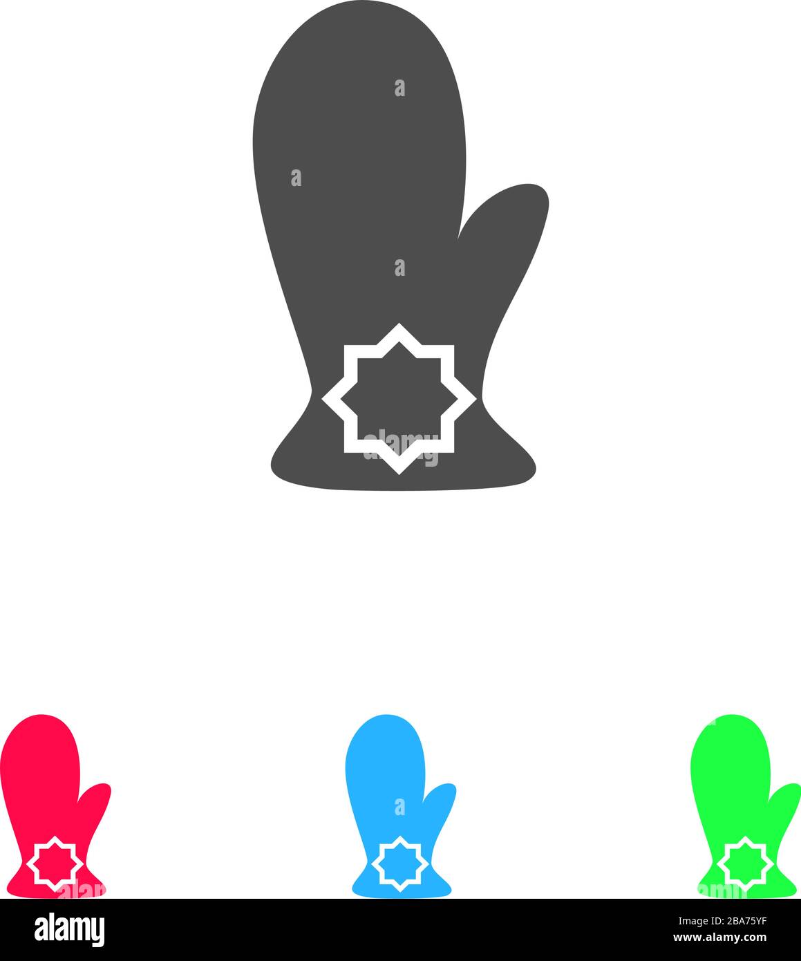 Mitten icon flat. Color pictogram on white background. Vector ...
