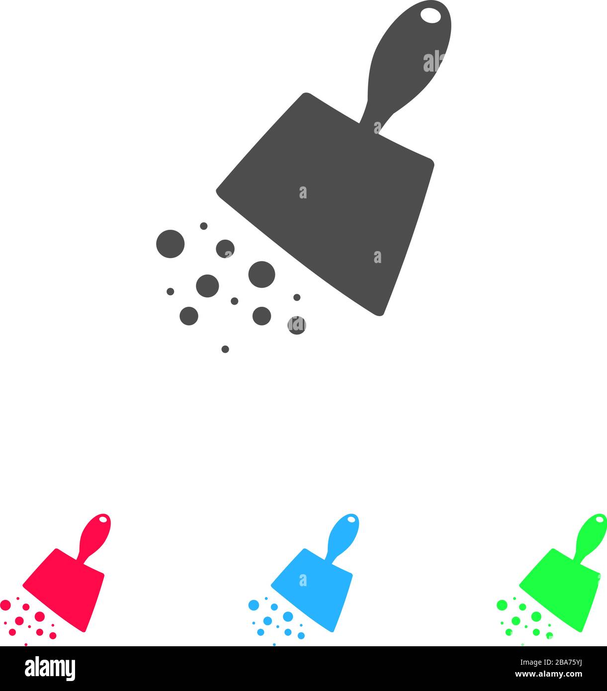 Scoop with garbage icon flat. Color pictogram on white background ...