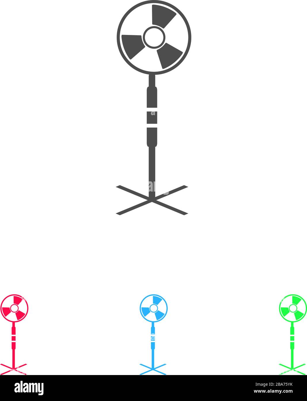 Fan air conditioner icon flat. Color pictogram on white background ...