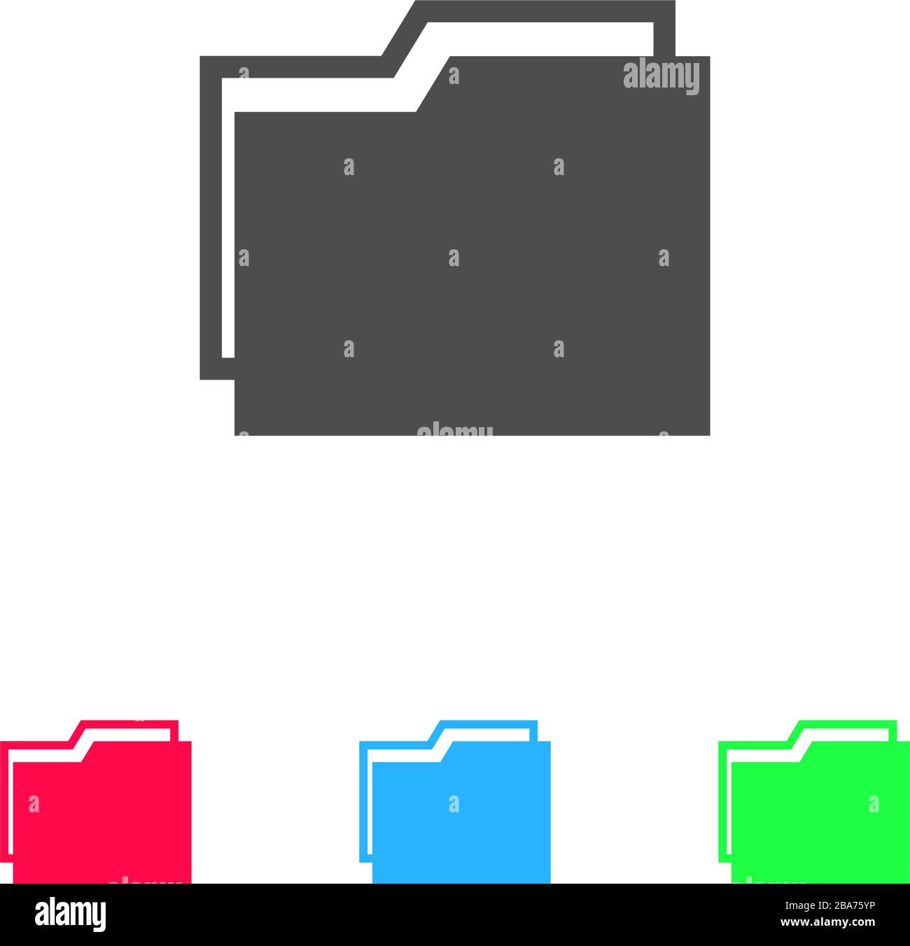 Folder icon flat. Color pictogram on white background. Vector ...