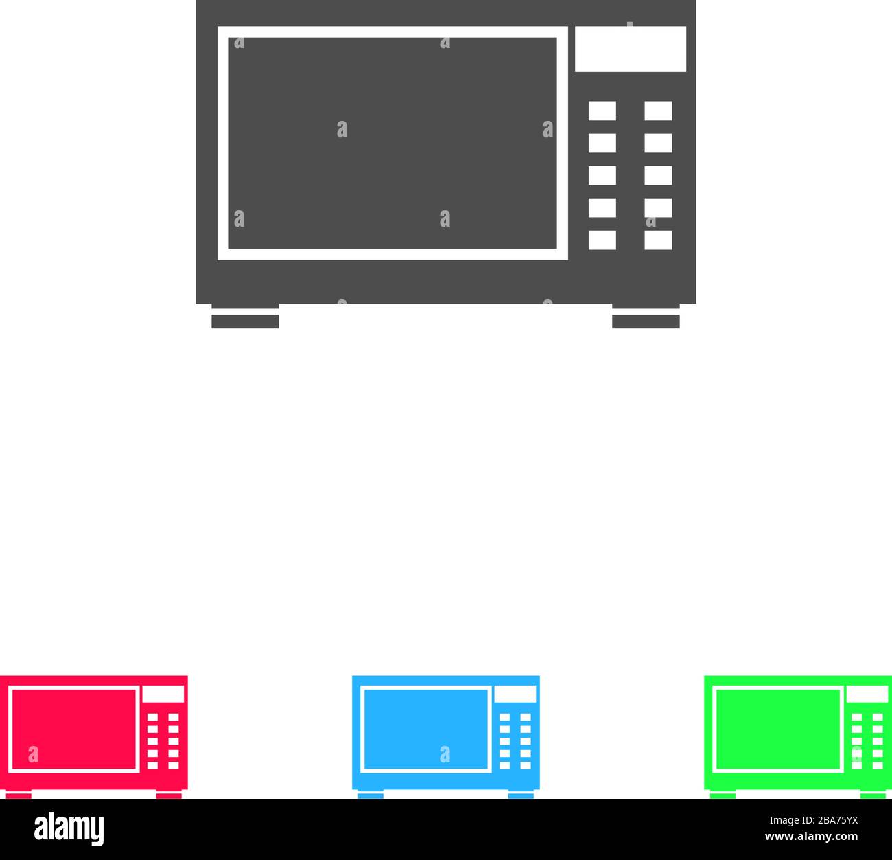Microwave icon flat. Color pictogram on white background. Vector ...