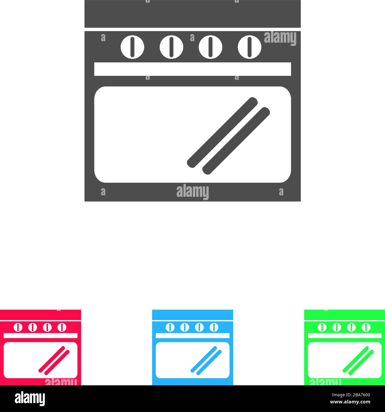 Oven icon flat. Color pictogram on white background. Vector ...