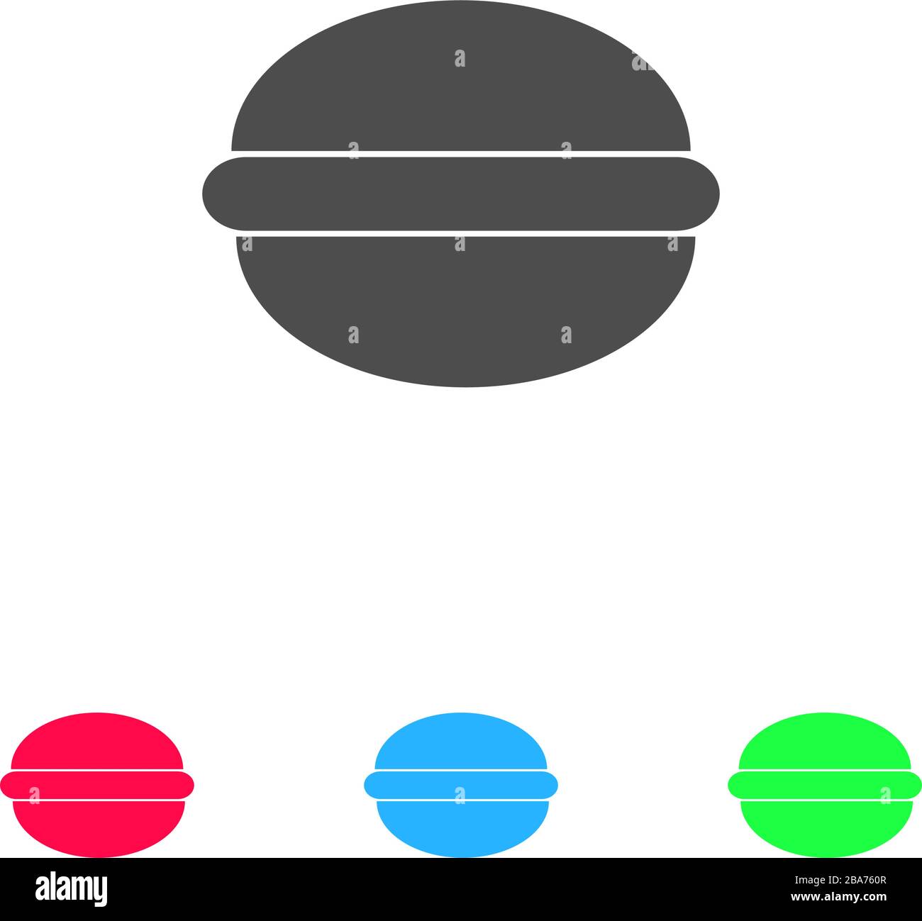 Hamburger icon flat. Color pictogram on white background. Vector ...